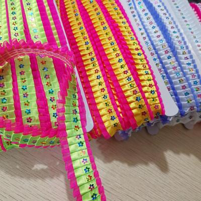 贵州新款苗族花边双层蕾丝褶皱diy辅料 阿卯服饰背衫花边服装辅料