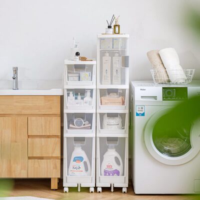 25CM卫生间夹缝置物架浴室防水缝隙收纳柜厕所洗手间落地式置物柜