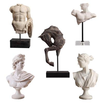 欧式复古大卫维纳斯人物半身像雕塑摆件样板间客厅玄关马头装饰品