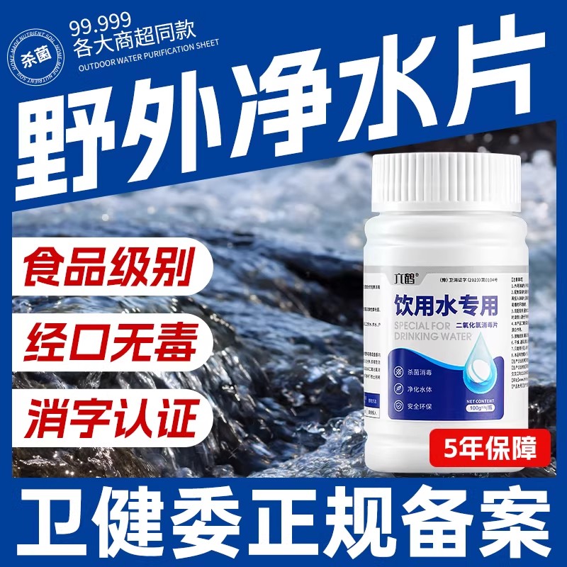 净水片食品级饮用水消毒片户外野外生存独立包装战备应急储备物资