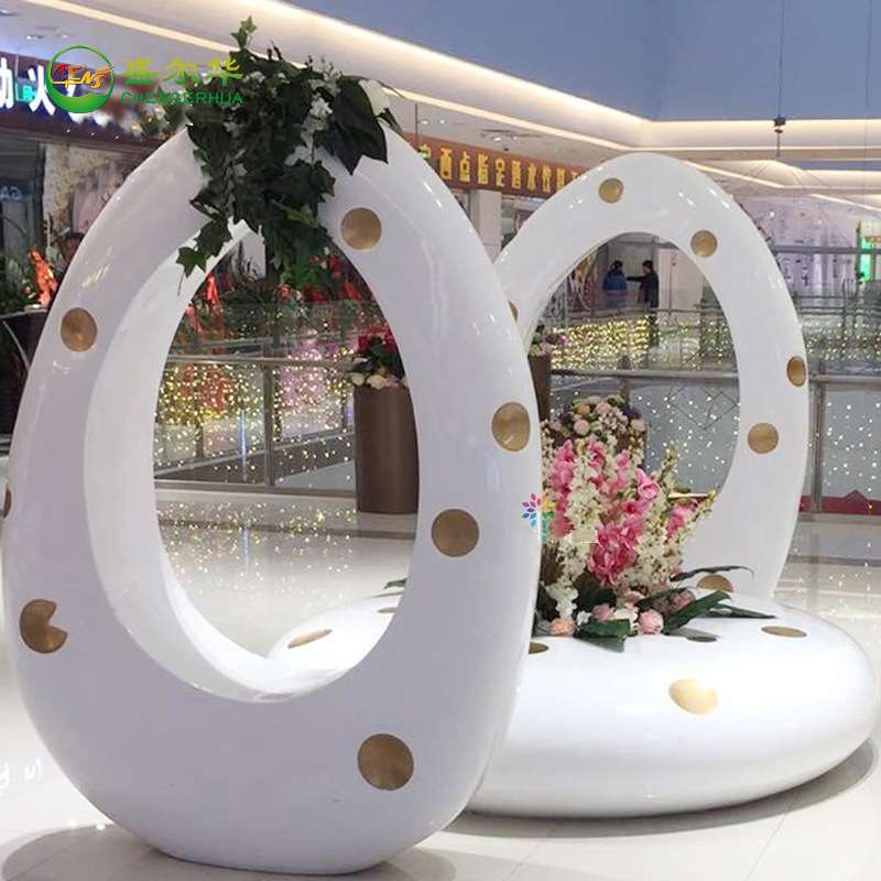 创意商场休闲座椅公共场所休息椅花盆广场美陈座椅玻璃钢异形