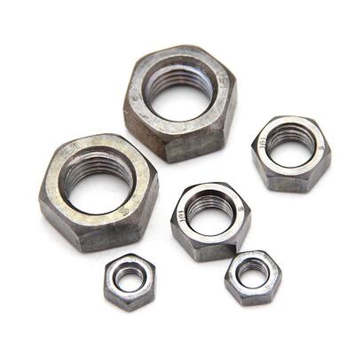 家外六角螺母不锈钢M4M8M10M181216镀锌螺丝发M黑高强度圆厂螺母