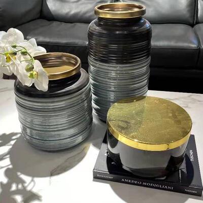 现代简式陶瓷瓶FFW摆件客厅插花花花客美厅餐桌花瓶插摆饰