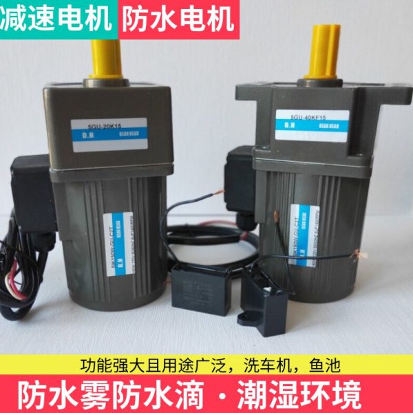 防水电机齿轮减速电机小型电机220V 调速马达鱼池微滤机电机