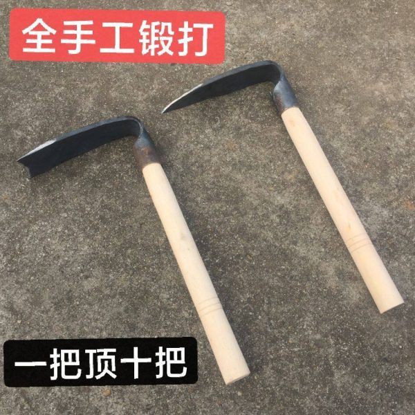 户外手工小锄头锻打锰钢栽菜挖子除草园艺花锄家用小巧种菜挖土镐
