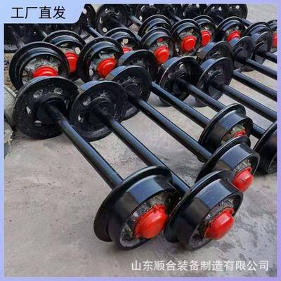 煤矿矿车轮对安装简单矿用铸钢轮子厂家直供实心重型轨道轮
