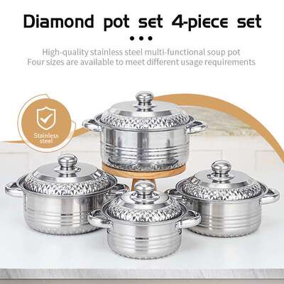 跨境不锈钢锅具套装stainless steel pots炊具汤锅套装set of pot