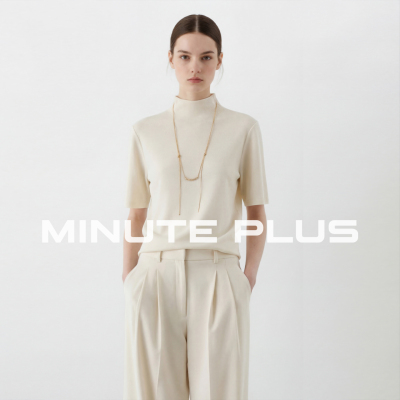 MinutePlus羊毛纯色百搭打底衫/休闲直筒裤舒适百搭长裤