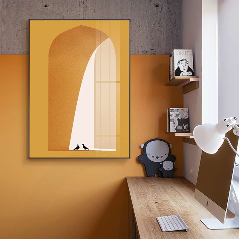 现代简约长颈鹿北欧建筑梦空间抽象挂画客厅玄关装饰画样板房壁画