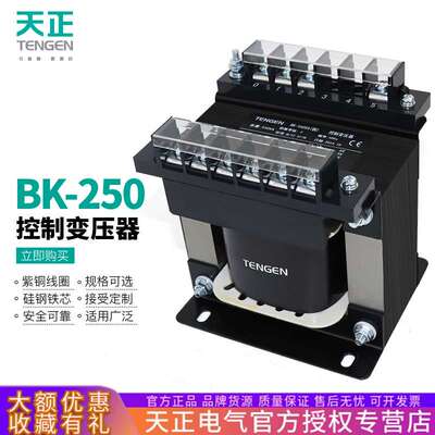 TENGEN天正BK-250VA单相控制变压器380V变220V110 36 24V全铜250W