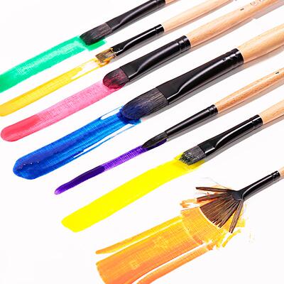 普林斯顿6400CATALYST长杆专业油画丙烯进口尼龙猪鬃毛绘画笔单支