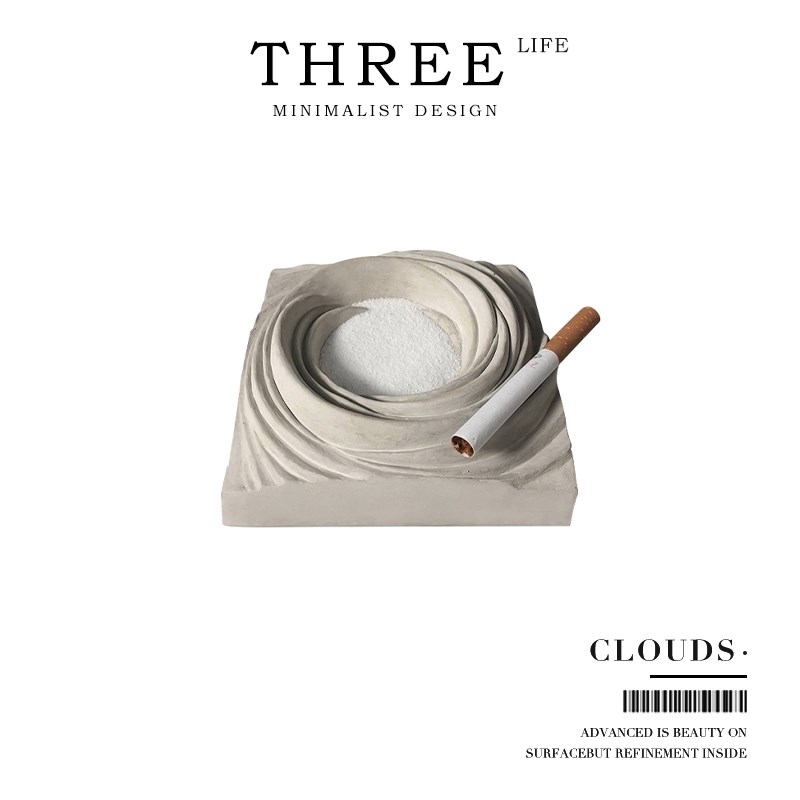TlfieClouds烟灰缸家用手作工业风水泥旋涡创意装饰品 云石