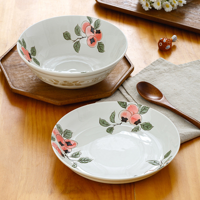 千代源日本进口丰收柿子盘子