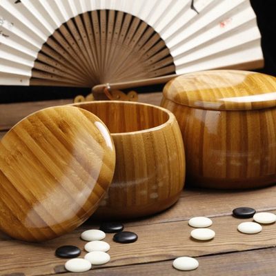 楠竹抗裂实木圆形大号专业围棋棋罐小号连珠五子棋棋盒多省可包邮