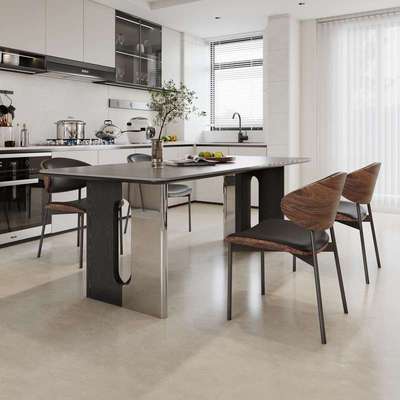 意式极简餐桌复古风大小户型客厅长方形小户型实木岩板餐桌椅组合