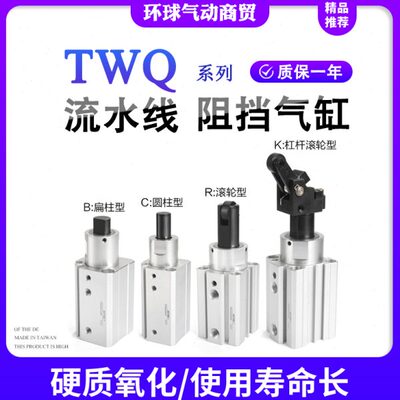 流水线TTQ阻挡气缸TWQ20/25/32/40/50X/10C/20/50S*B*R/K/F带锁
