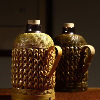 竹编热水壶茶室中式开水瓶玻璃老式保温瓶热水瓶传统家用复古内胆