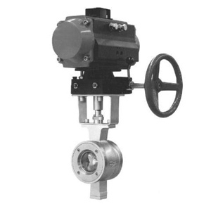 VQ647F不锈钢V型气动球阀 法兰式硬S密封V型气动球阀