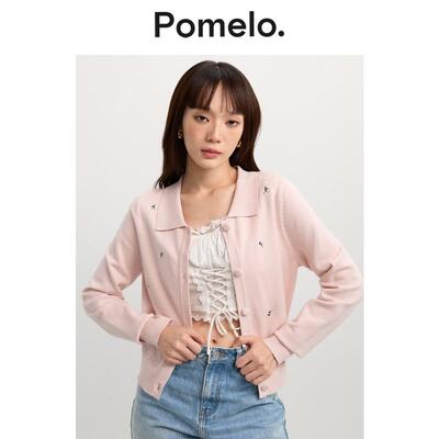 Pomelo 花卉刺绣开衫 - 粉色