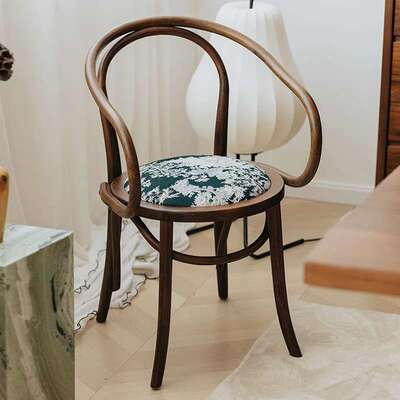 原宿林TON30号扶手椅法式复古实木餐椅家用凳子靠背椅子咖啡店