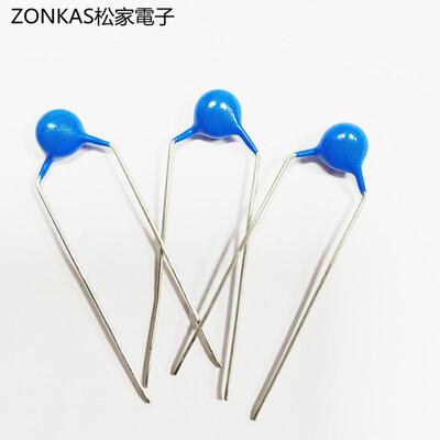 ZONKAS+安规电容陶瓷电容Y1电容器插件Y1 102M/500VACY5V蓝色