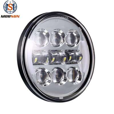 5.75寸哈雷大灯 LED前大灯 45W哈雷机车改装双色前照灯 厂家直销