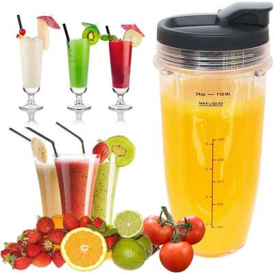 Nutri Ninja 24 OZ盎司替换杯带杯盖和密封盖 适用IQ 系列搅拌机