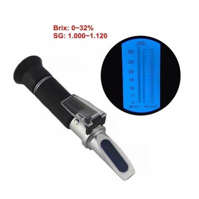 手持式折射仪双刻度测量计折光仪0-32/1.000-1.120 糖度计/麦芽汁