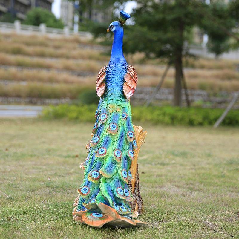 院仿真孔雀装树脂摆件户外家居花庭WG148园草坪落玻璃钢模型观赏