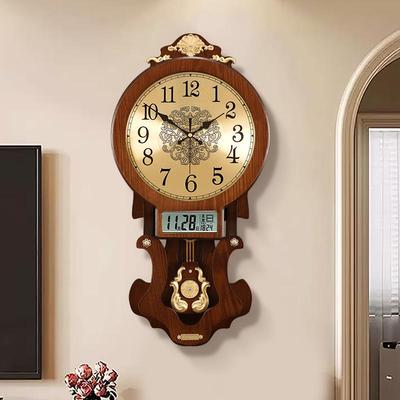 式?中Fh($%pb*式钟客厅家用时尚挂墙轻奢电挂时钟表大气欧复波古