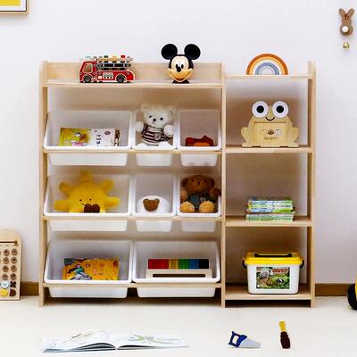儿童玩具收架宝纳宝绘本书架木51714质家用多层架置物房儿童收纳
