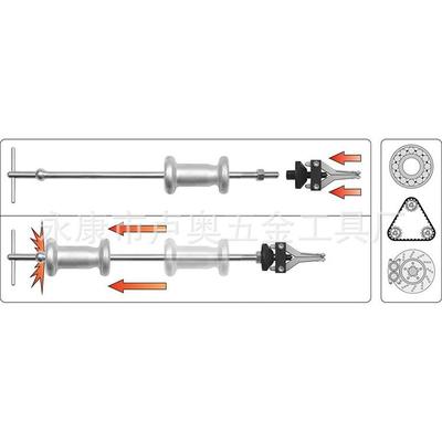 三爪拉内外轴承拆卸马工具轴承滑锤拉马UZU内汽轴承拉马拉拨器修