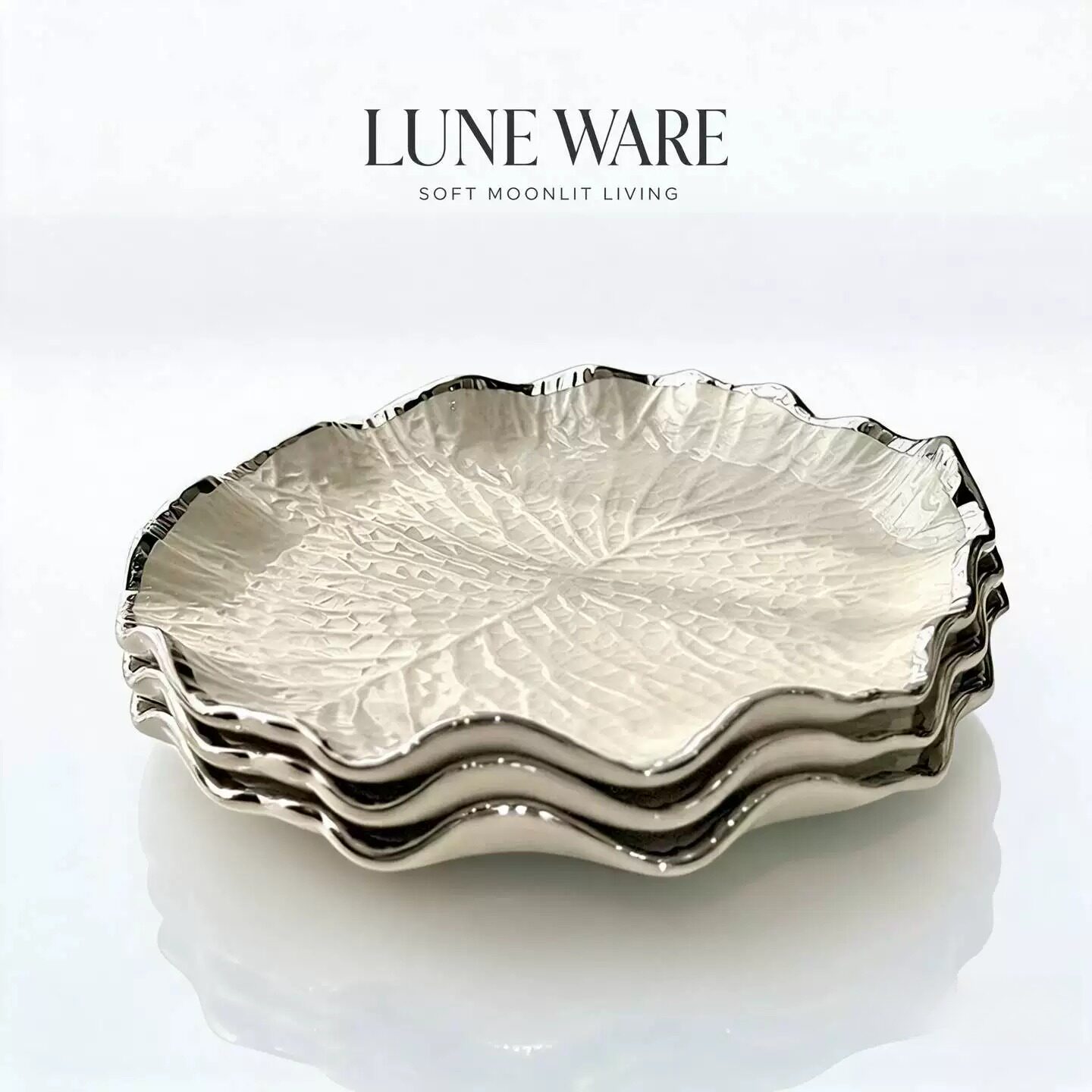 LUNE WARE▪陶瓷吐骨碟餐具渣盘轻奢6英寸3个装高档轻奢奶油风新