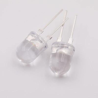 大功率10MM圆灯头透大NVM架0.明5W红黄蓝绿暖白支光高亮F10直插LE