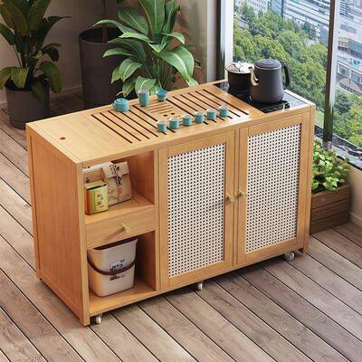 可FJB茶移动式茶几茶具套装烧水一体茶小茶桌家用中茶水柜车带台