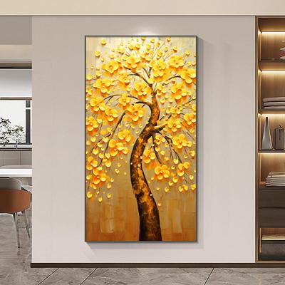 财树发装饰画新中式招财入户玄进关走廊油画XQP过道生财正对门门