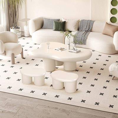 异形油桌简奶风云朵异形茶几约小户型客厅用简约出租房小34324家