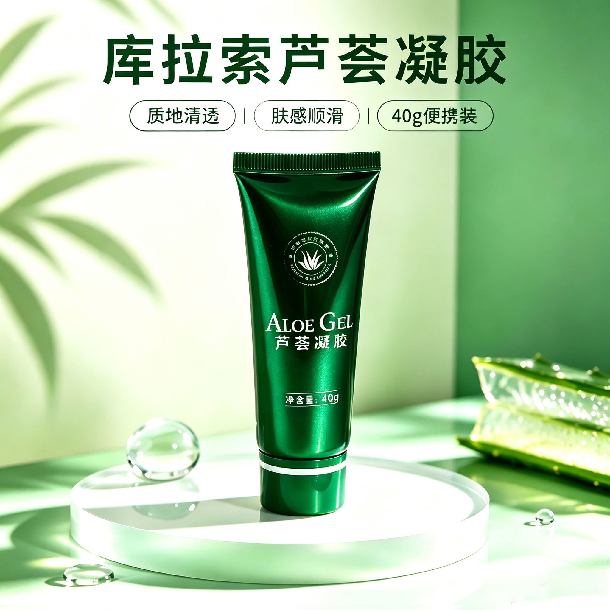 澳意芦荟胶膏凝胶库拉索补水保湿天然无酒精儿童孕妇小支装40g
