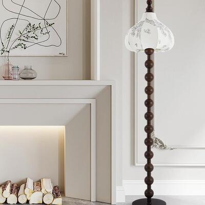 法式中古地灯客厅新卧中式中国风落室木高级感氛围美式白蜡80923