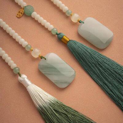 汽挂件车牌天山翠平安无事高档49919玉石挂饰车吊饰车载内装饰流