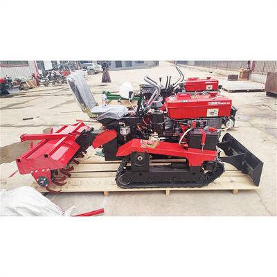 Crawler micro tiller农用水田耕地开沟机 驾乘式水田耕地旋耕机