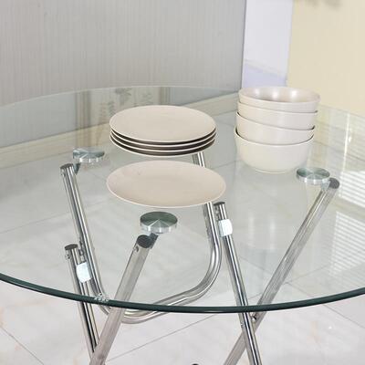 折叠桌餐户小夜型家用乡村户外市简易圆形正长桌方形钢化220526玻