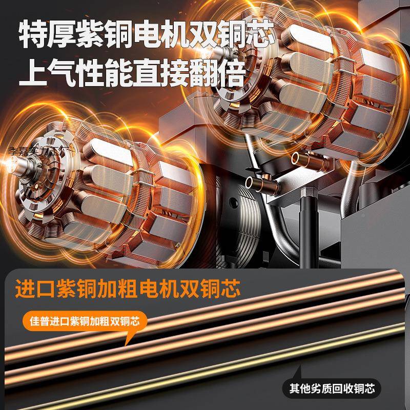 v新款空压打气泵小型220空1压缩机无油气静音高压木机工喷漆冲气