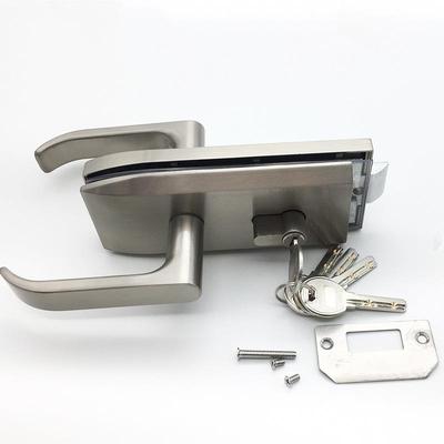 免开孔无玻框璃门锁公执手锁办室单双央门双锁中锁不锈钢玻璃门锁