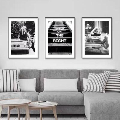 意式黑白C-478灰餐厅饰画装建筑摄影卧室咖啡厅挂壁怀旧画背景墙