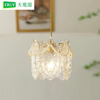 床头吊灯法式轻奢日式复古吧台餐厅吊灯饰水晶玻璃卧室吊灯