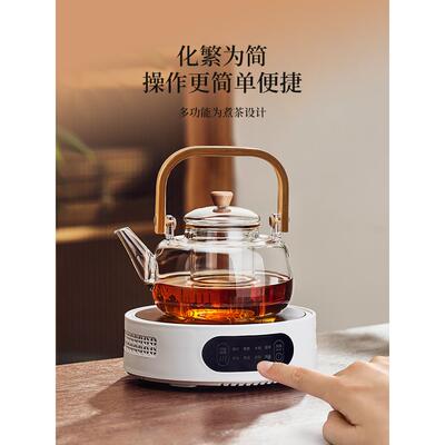 玻璃煮茶壶高温蒸壶煮茶新款提梁壶电陶耐炉LZF74445烧水泡茶器壶