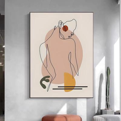 代现简约粉色花卉北欧室卧厅壁画客厅背景墙餐PFP挂画温馨家居装