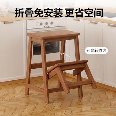 凳免安装实HLP木梯凳家用小梯登厨房高爬梯子两用多功能花台置子