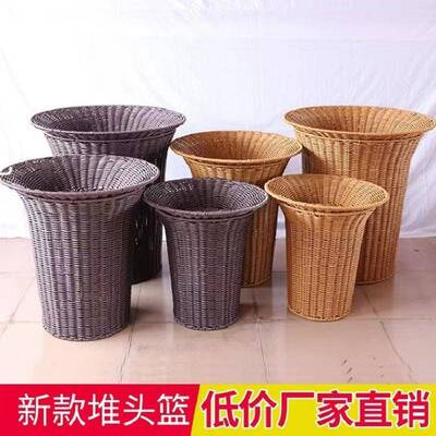 大容量藤编蔬堆筐多果功能置物筐ST10053超市头水篮仿藤编果织收